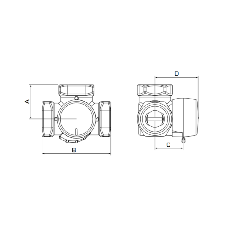 ESBE VRG231 3-Way Diverter Valve 1 1/2" BSP Female 30 Kvs